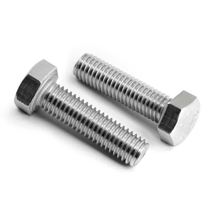 Vis À Tête Hexagonale M8 X 30Mm Boulons En Acier Inoxydable 304 (A2), À ...