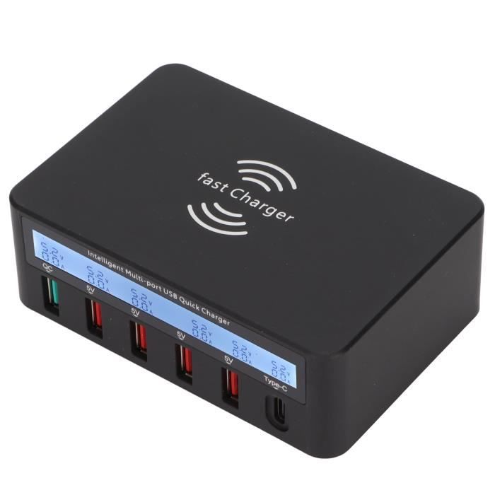 QID-Station de charge USB Bloc de station de charge de téléphone USB 40W 6 ports QC 3.0 ...