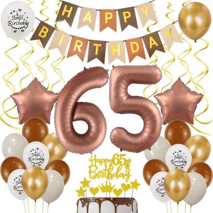 Marron 65 Ballons, 65 Ans Anniversaire Déco Fête, Marron 65 ...