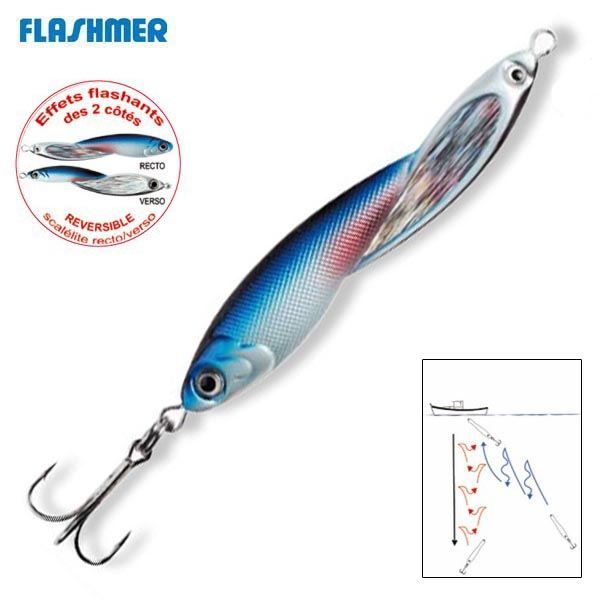 Cuillère de pêche - FLASHMER - Modèle 65G - Holographique - Effets flashants - Reversible ...