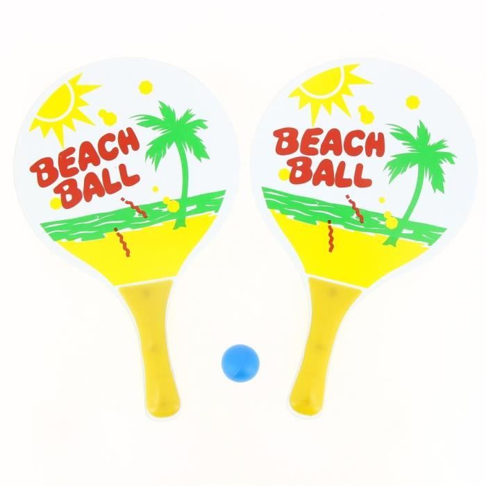 Raquettes de plage , x2pcs, (38cm env) + 1 balle - COULEUR ALEATOIRE ...