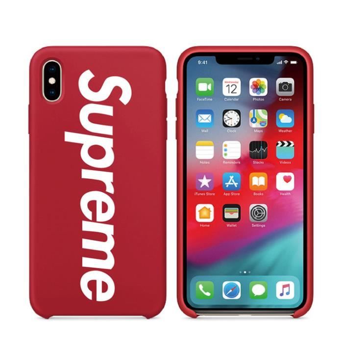 Coque iPhone 7-8,Supreme Rouge Haute qualité Souple Anti Rayure ...