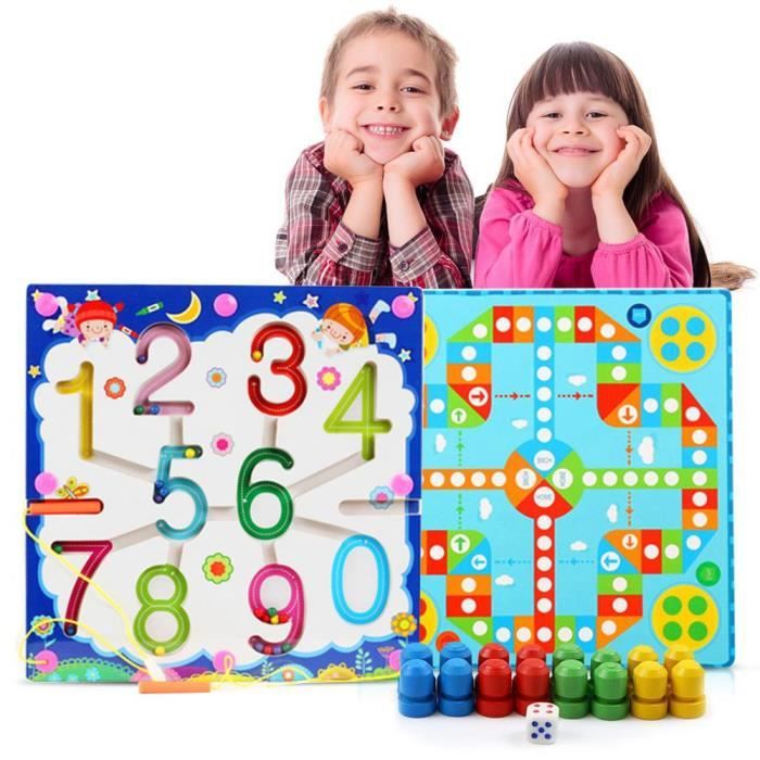 MOGOI Jeu d'échecs volant 2 en 1 Labyrinthe Numérique magnétique Jouets ...