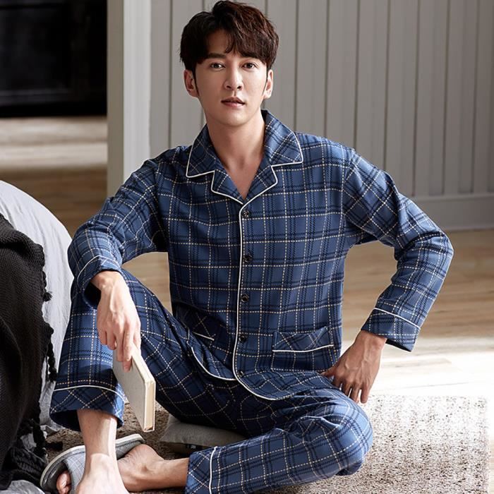 Pyjama hommes - 100% coton pour vêtements de nuit - FREN24 24 ...