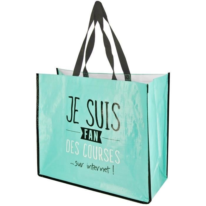 Sac Cabas Pour Courses Shopping Inscription Fun Je Suis Fan Des Courses ...