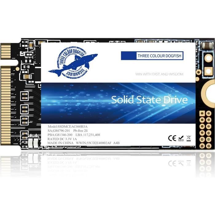 Dogfish M.2 2242 Disque Ssd Interne Nvme Pcie Gen3 X 4, 3D Nand Tlc ...