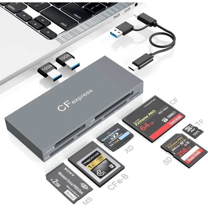 Lecteur De Carte Cfexpress Type B Avec Usb 3.2 Gen 2 10Gpbs, 8 En 1 Usb ...