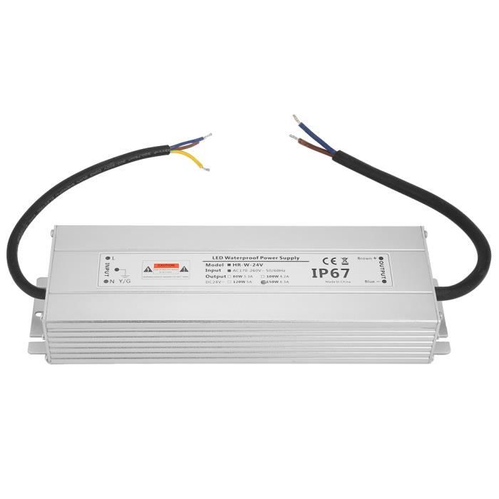 Alimentation LED étanche 24V 24V 150W 6.25A Alimentation de Bande ...