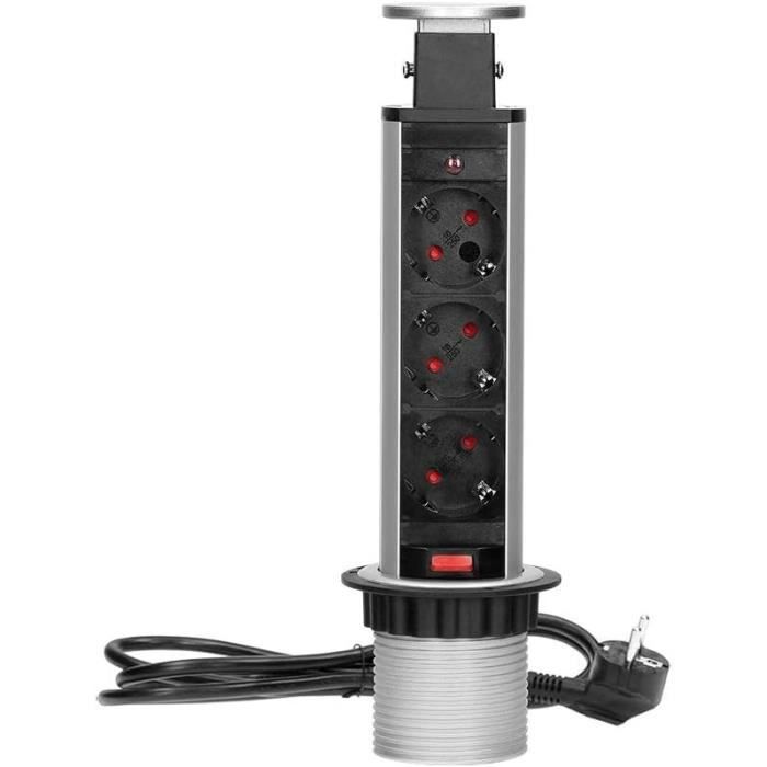Multiprise Encastrable Rétractable 3 Voies Avec Câble 1,8M 3680W ...