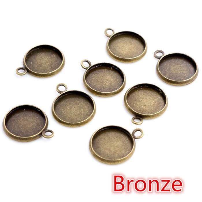 BROCHE,Bronze-12mm x 50pcs--8 10 12 14 16 18 20 25 mm plateau de Base ...