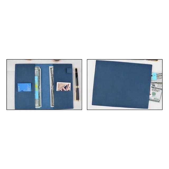 CAHIER,oil wax blue-B6 Cover only--Cahier de bureau avec couverture en ...
