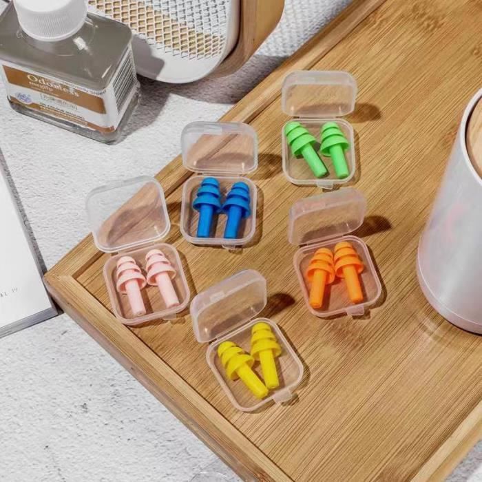 10 paires Rose - Bouchons'oreille coniques en silicone souple pour la ...