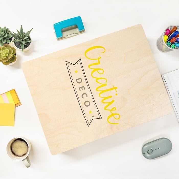 Personnalisée Boite Rangement En Bois Photo Ou Logo | 40 X 30 X 14 Cm ...