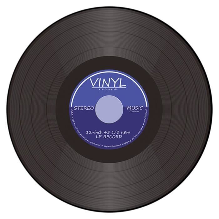 Disque Vinyle imprimé souple Tissu ronde Tapis Chambre Tapis Chambre à coucher Tapis ...