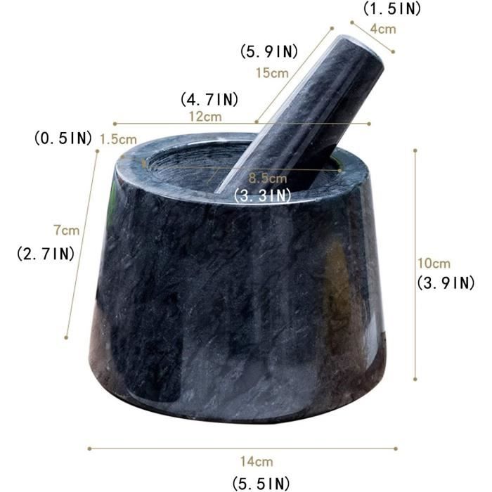Ensemble de mortier et pilon en marbre avec pilon et mortier, mortier ...