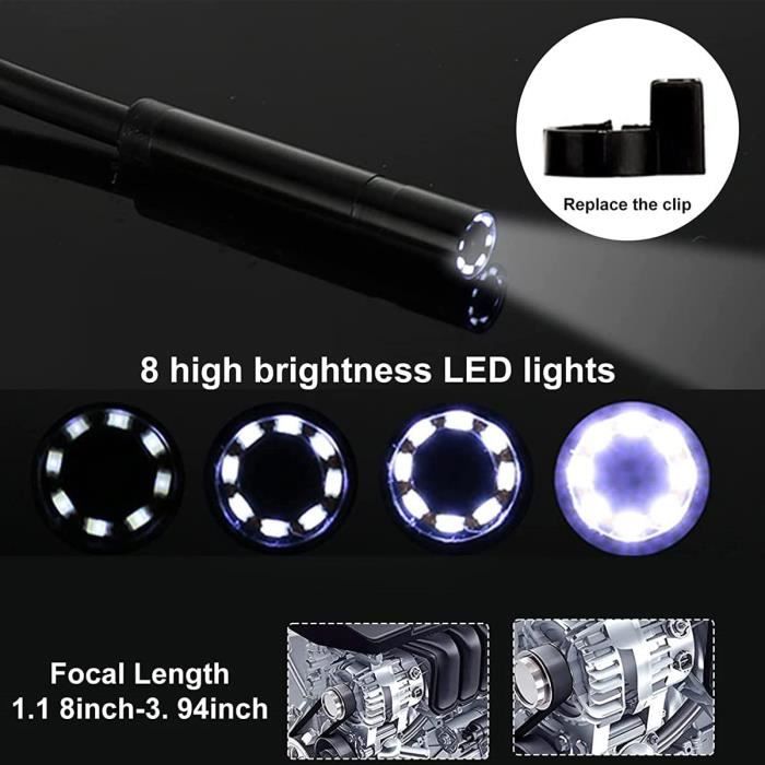 Caméra D'inspection Endoscope 8 Mm, Outils De Voiture avec Caméra ...