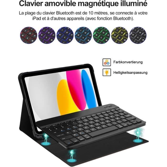 Clavier Ipad 10Eme Generation 2022,Azerty Clavier Ipad 10 Eme ...