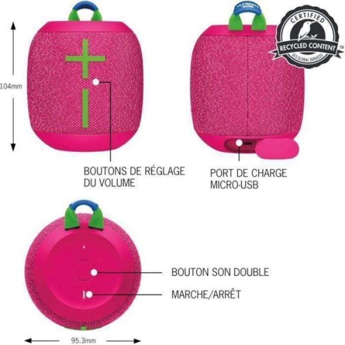 Enceinte bluetooth IP67, anti-poussière résistante chutes, basses ...