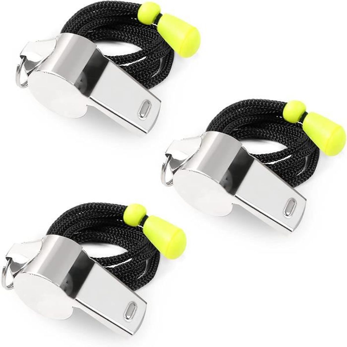 3 Pièces Sifflets, Sifflet Arbitre en Inoxydable avec Cordon Réglable ...