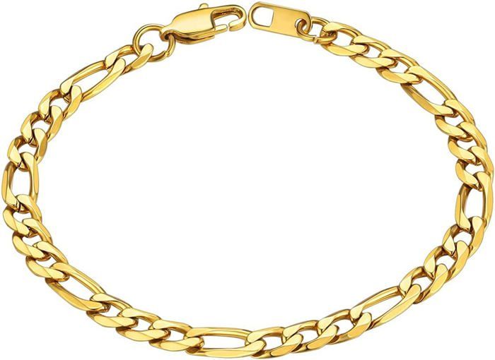 Gourmette Homme Acier Inoxydable Bracelet Enfant Garçon Figaro Chaine ...