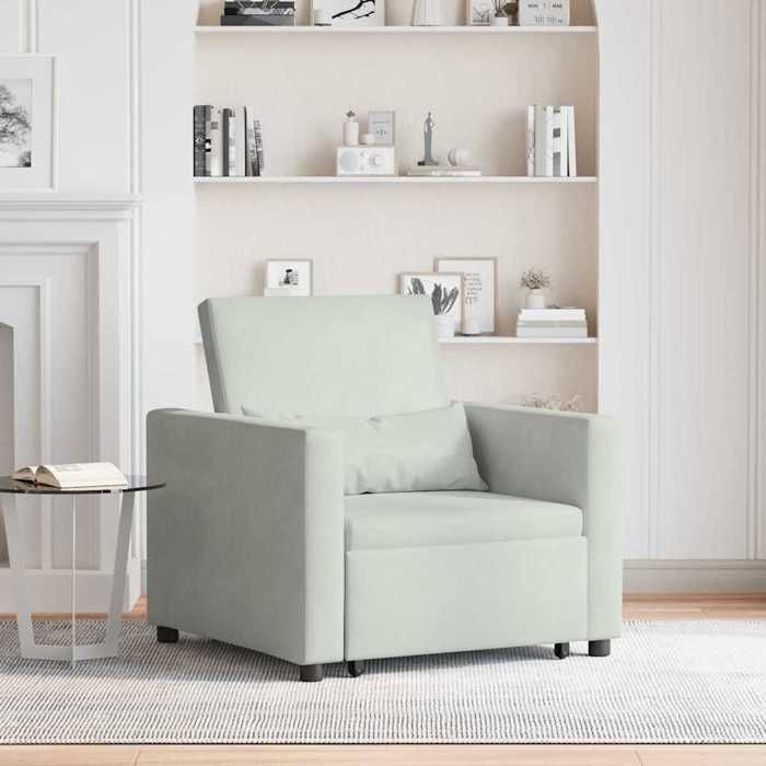 Canapé Lit Simple Gris clair 90 x 165 x 87 cm Velours-Mothinessto10315 ...
