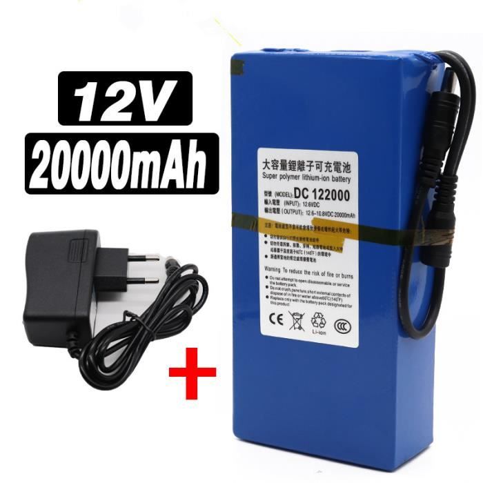 12v 20000mAh-Batterie Lithium-ion Rechargeable Dc 12v, 3000-20000 Mah, Chargeur Ca Haute ...