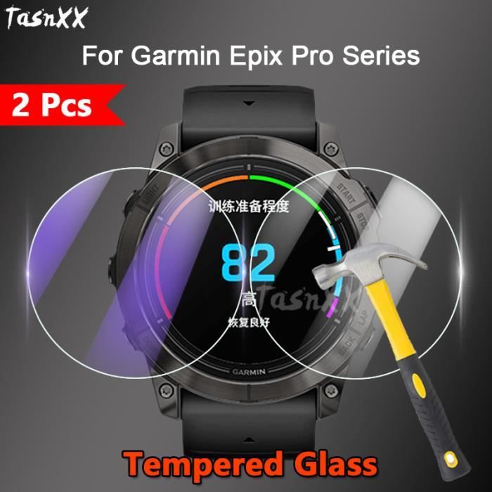 Epix Pro 42mm 2 Pièces HD Verre Clair-Film protecteur d'écran en verre ...