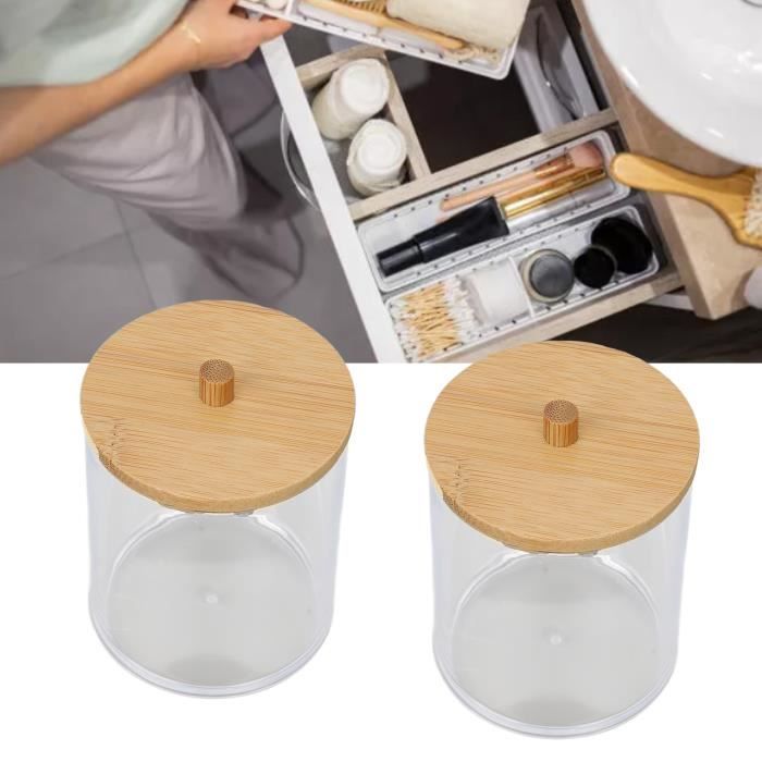 Organisateur de coton-tige 2 pcs coton-tige boîte de rangement cylindre ...