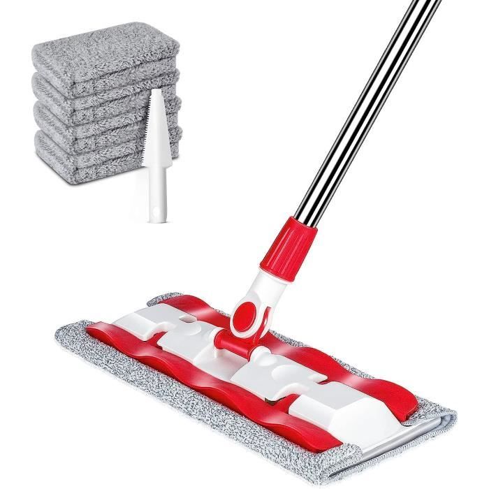 150cm Balai Plat en Microfibre, Serpillère Professionnel avec Manche ...