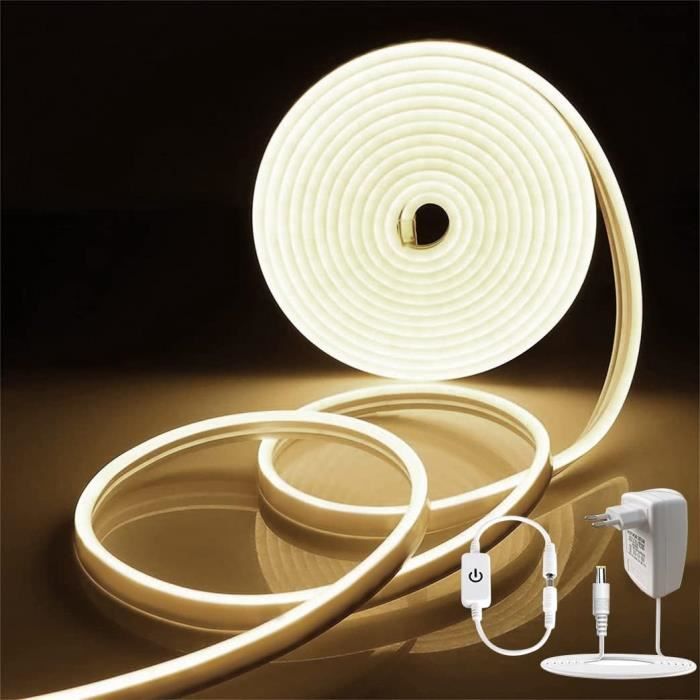 Dc12V Ruban Led Néon 5M,Dimmable 10%-100%, 4000K,Bande Led Flexible ...