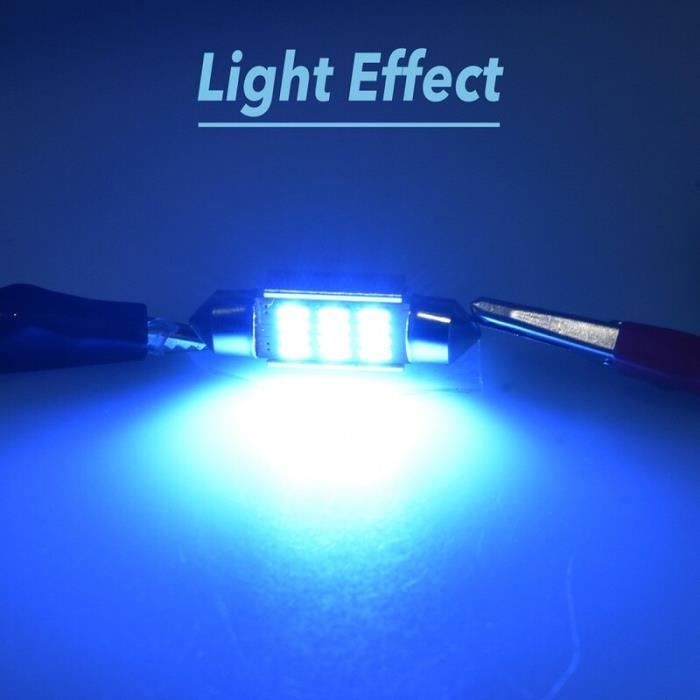(Bleu cristal 6000K)Canbus Festoon 36mm LED ampoule C5W 4014 SMD lampe ...