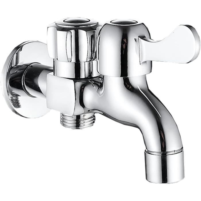 Machine À Laver Eau Froide Mélange Robinet Double Bec Laiton Lavabo ...