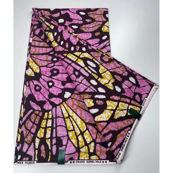 Tissu,Grand Wax africain Ankara 6 mètres, Pagne Batik à paillettes pour ...