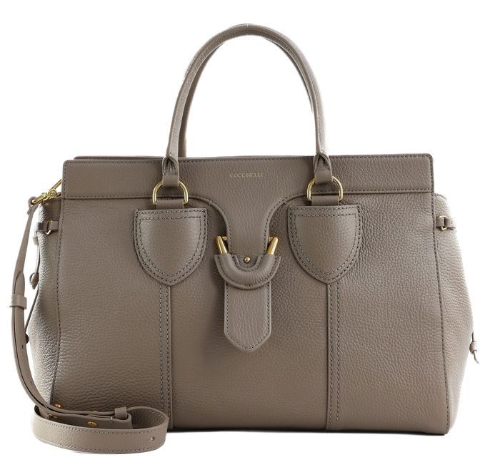 COCCINELLE Sac à main taupe en cuir pour femme York Handbag Grained ...