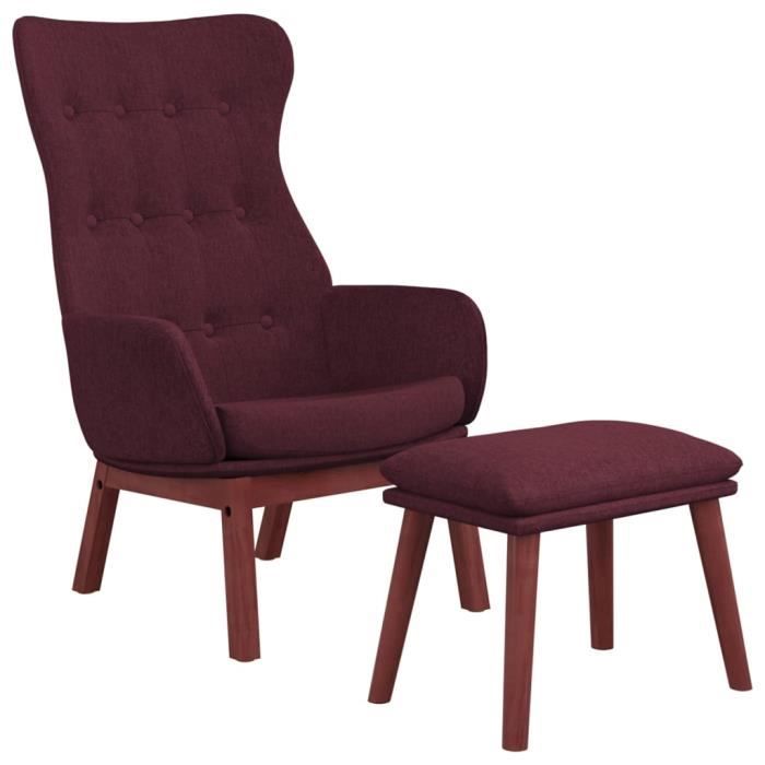 Drfeify Chaise de relaxation avec repose-pied Violet Tissu XA288 ...