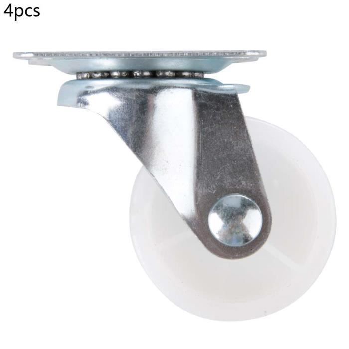 De 1 Pivotante Pp Métal 4 Pièces 1.5 Pouces Roulettes Pivotantes Blanc ...