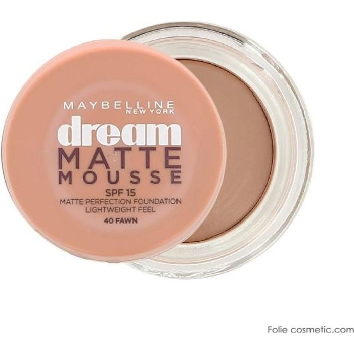 Maybelline Dream Matte Mousse – Fond de teint mousse, teinte 040 Fawn ...