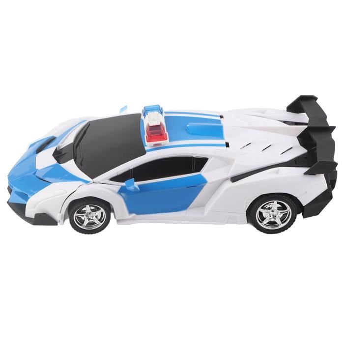Voiture télécommandée - Mothinessto - Voiture et robot 2 en 1 - Voiture de police bleue ...