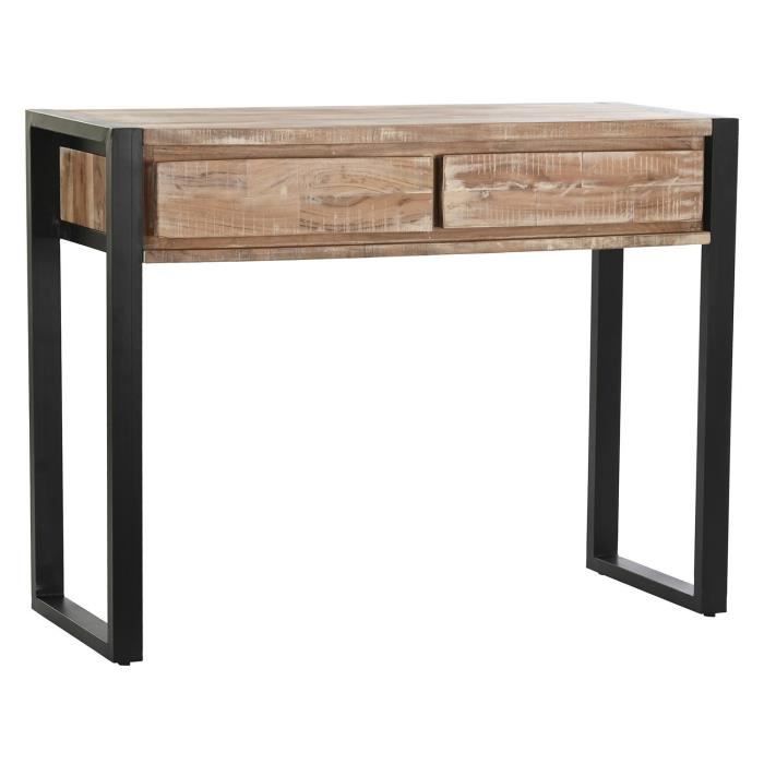 Console Table console en métal et acacia coloris naturel - Longueur 110 ...