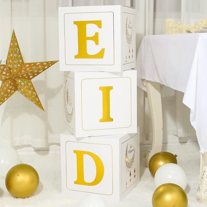Boite Eid Mubarak Eid Mubarak Decoration - 3 Pièces Boite Aid Moubarak ...