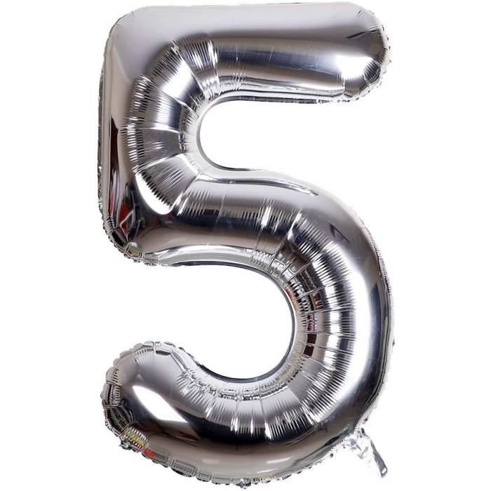 Ballon Gonflable Chiffre 5 Pour La Décoration D'Anniversaire 5 Ans ...
