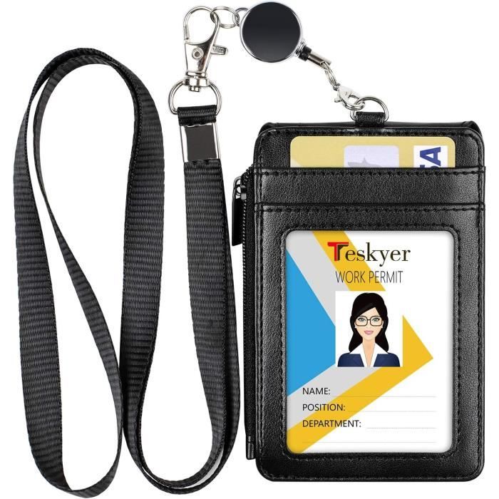 Porte Badge, Avec Cordon Rétractable, Porte Badge Tour De Cou, Porte ...