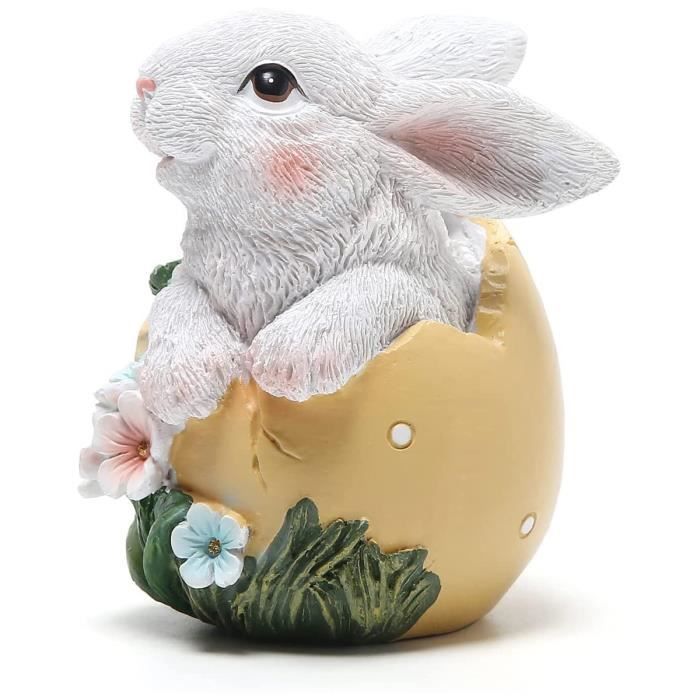 OBJET DECORATIF,Yellow--Statue œufs de lapin de pâques en résine, 5.3 ...
