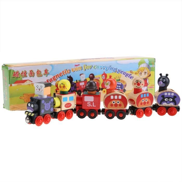 Mini Train en Bois de Dessin Animé Magnétique Cadeau pour Enfants Jouet ...