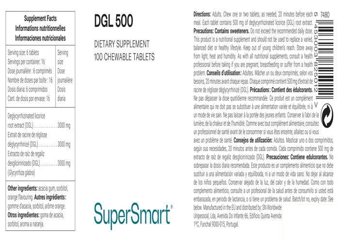 DGL 500 - Digestion - Complément Alimentaire - SuperSmart - Cdiscount ...