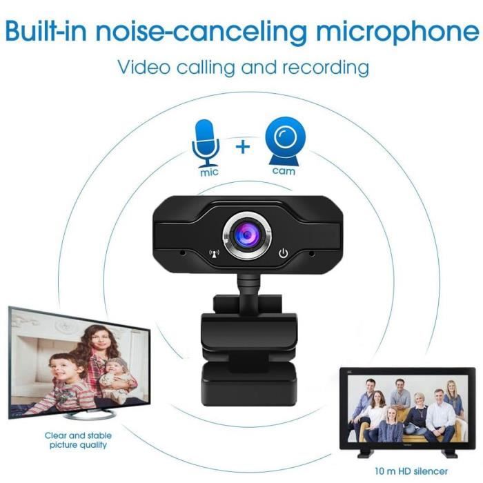 Caméra Web Full HD 1080p microphone antibruit intégré USB pour PC et ...