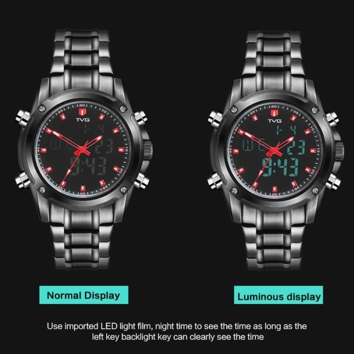 Hommes Sport Montres Hommes Étanche LED Montre Numérique À Quartz ...