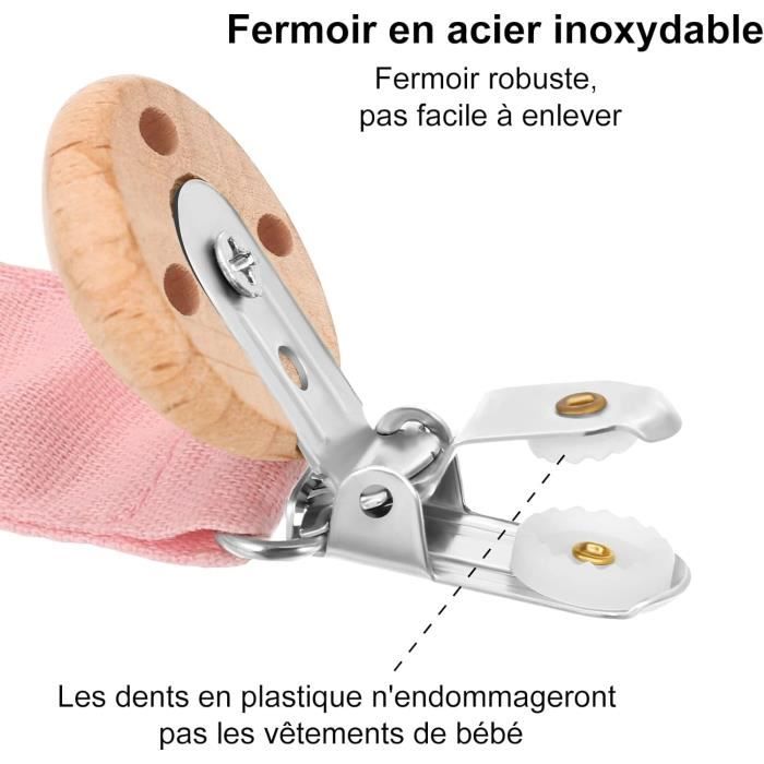 Attache Tetine Tissu, 2 Pièces Attache Sucette Fille Garçon Accroche ...