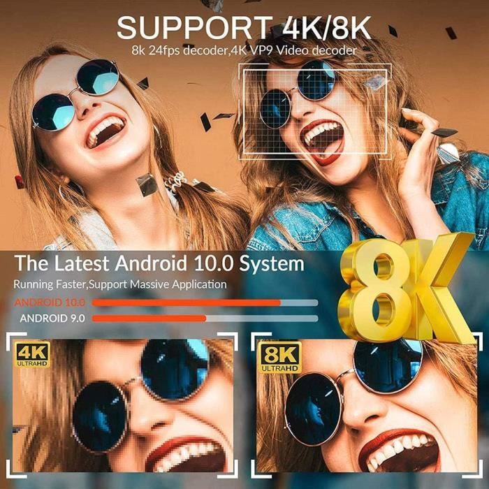 Android TV Box 9.0 Amlogic S905X3 64-bit Quad Core Cortex-A55 CPU Smart ...