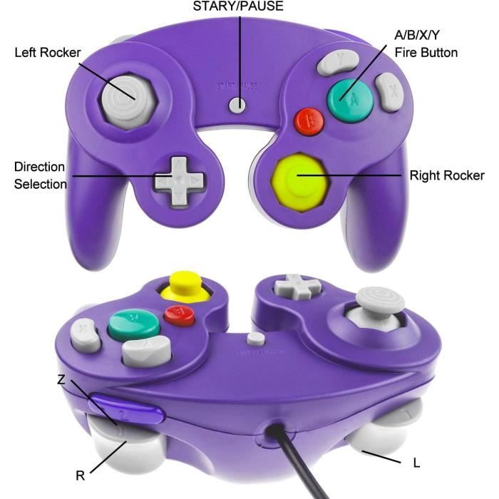 Manette Classique Pour Gamecube, Contrôleur Ngc Filaire Gc Manette ...